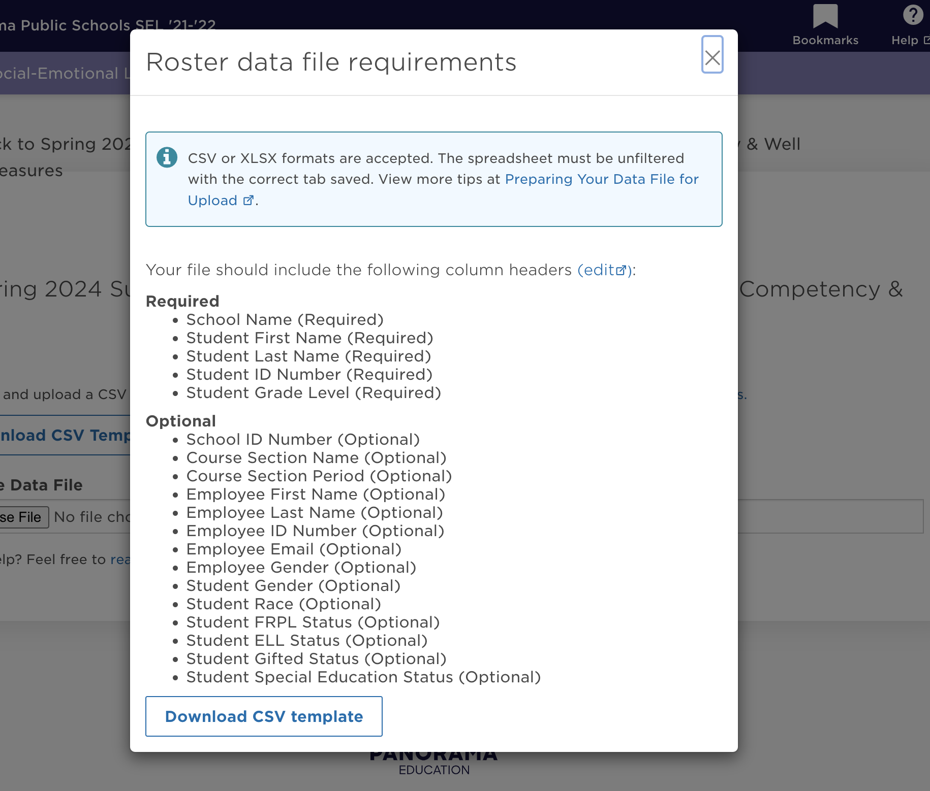 Preparing and Uploading Your Roster File – Panorama Education
